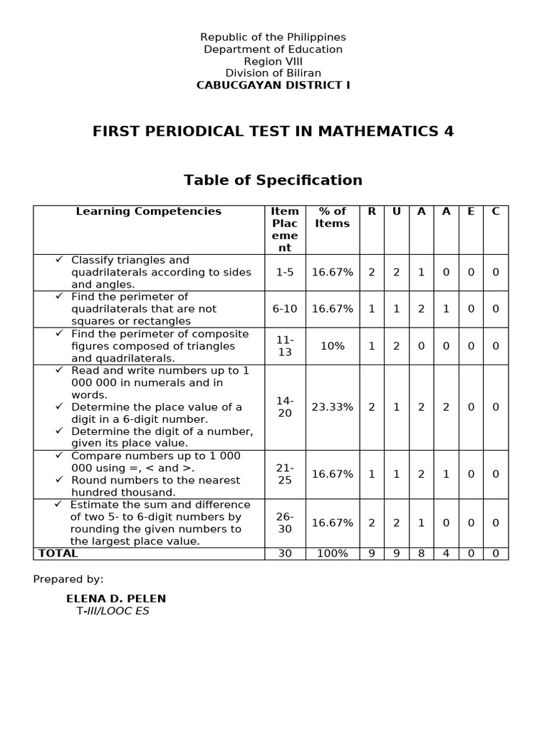 Q1-PT-MATH-4 | PDF | Rectangle | Euclid