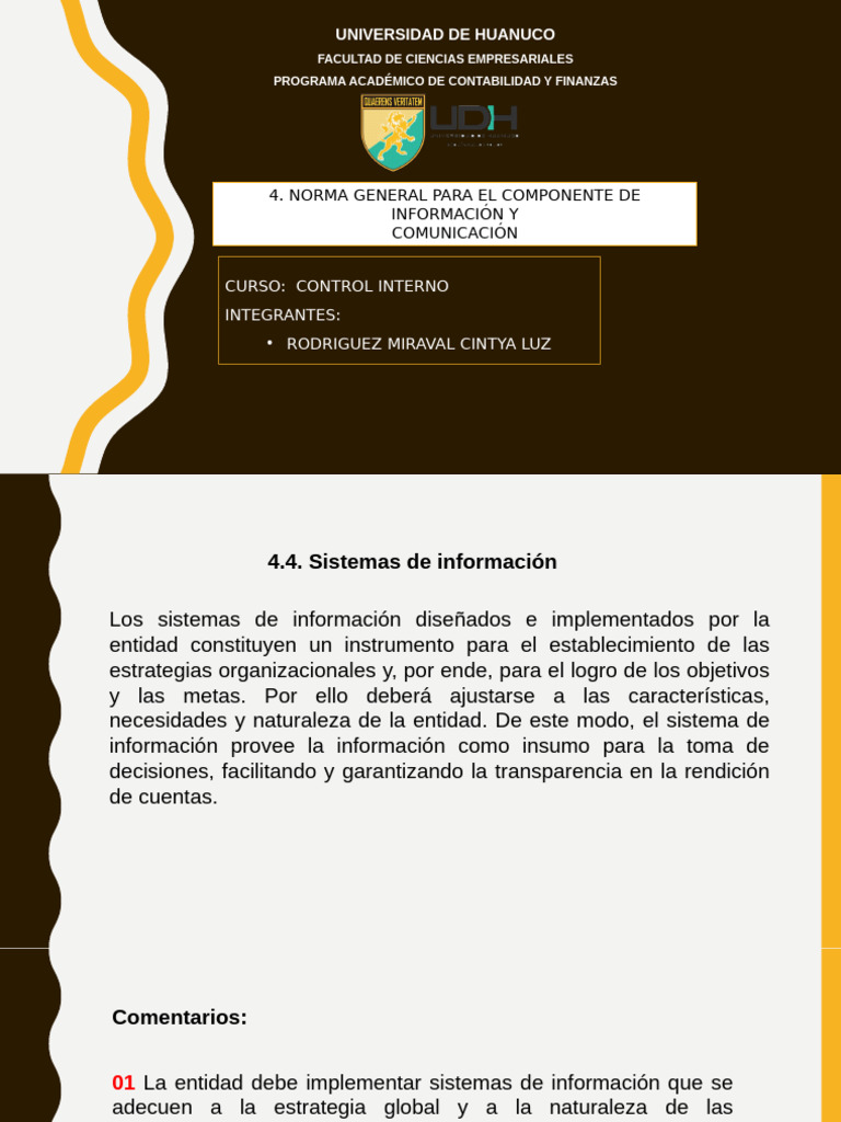 Exposicion Control Interno-Tarea 3 | PDF | Sistema de informacion | Contabilidad