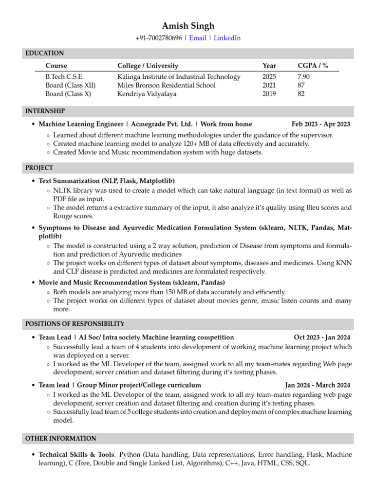 ResumeML | PDF | Machine Learning | Information Science