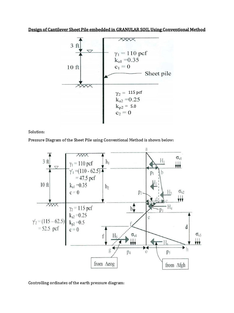 Sheet Pile Problems | PDF