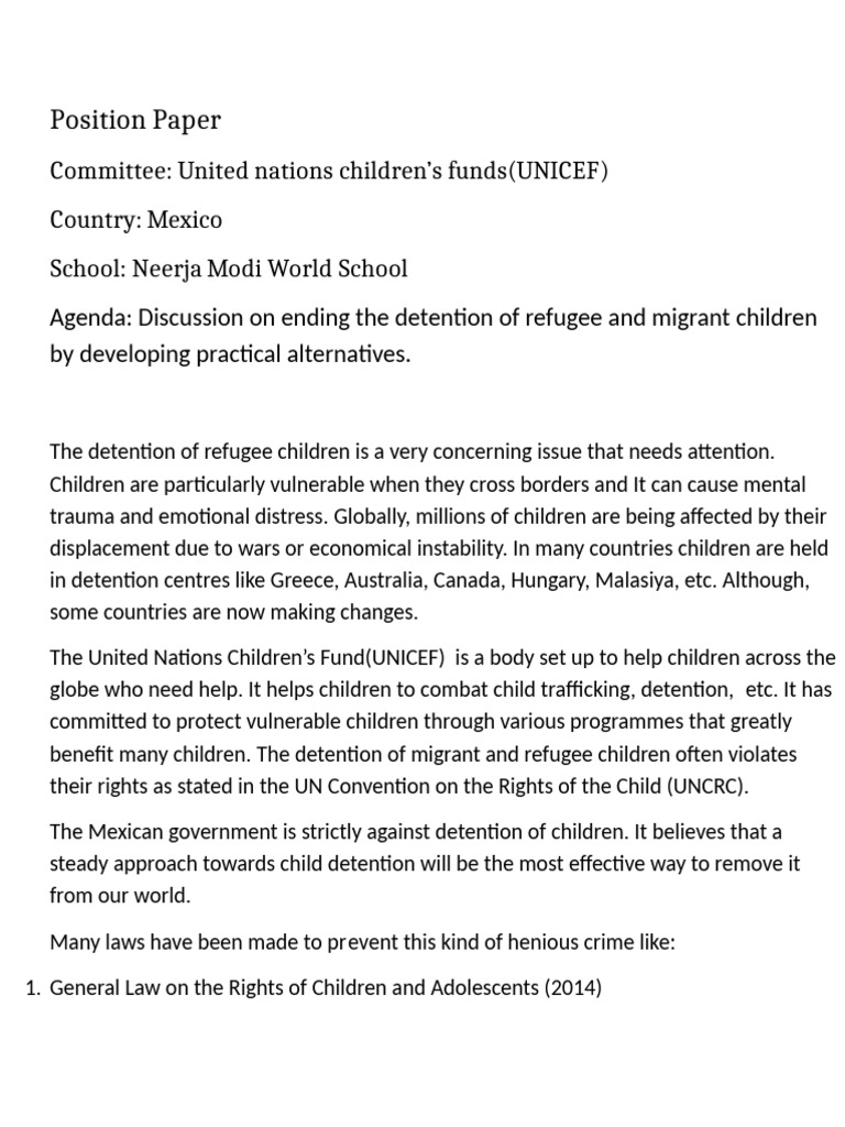 Position Paper From The Delegate of Mexico | PDF | Social Science