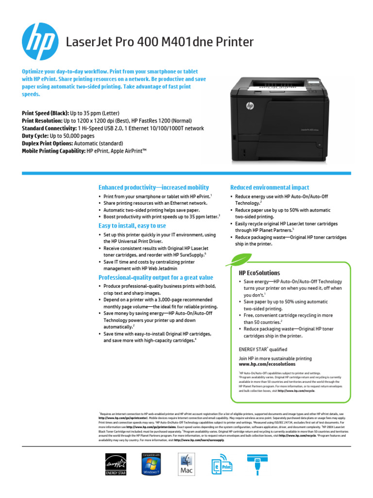 M401dne | PDF | Printer (Computing) | 64 Bit Computing