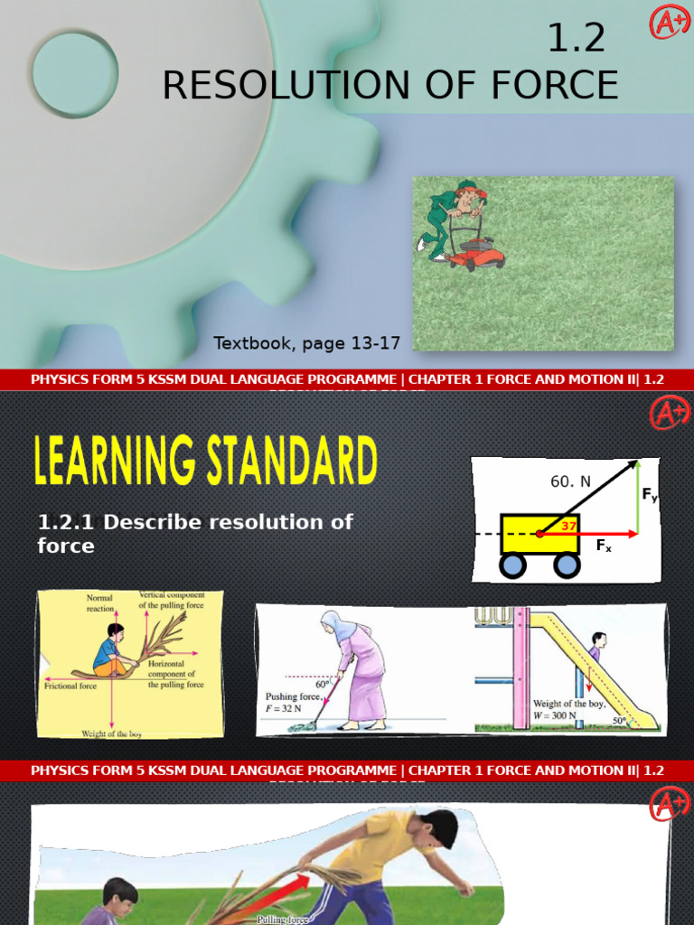 Resolution of Force in Physics KSSM | PDF | Force | Lawn Mower