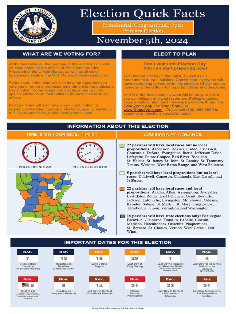 Louisiana Election Guide 2024 | PDF | Louisiana | Elections