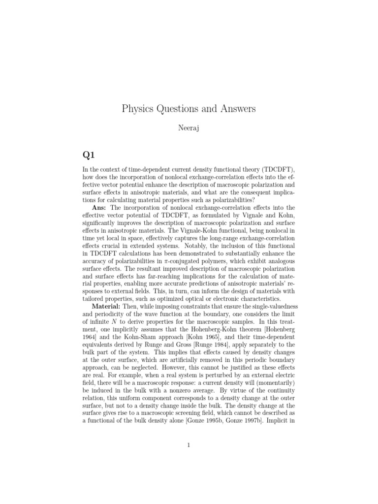 Physics Questions and Answers | PDF | Atomic Nucleus | Nuclear Force