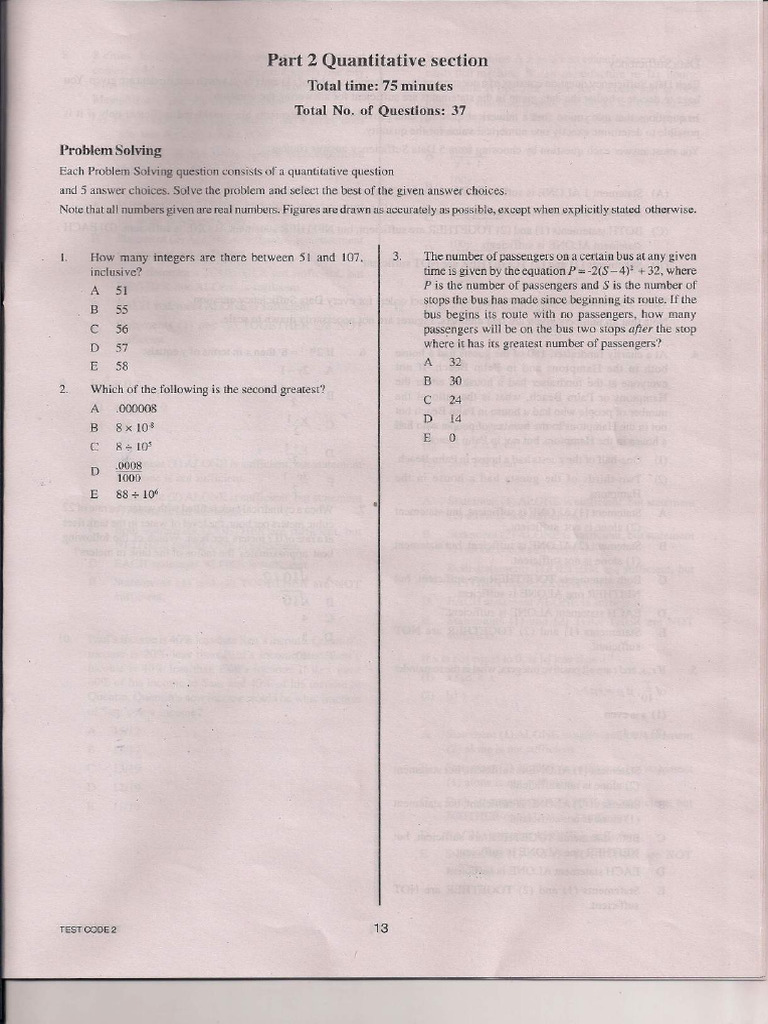 GMAT Quantitative Practice Questions | PDF | Graduate Management ...