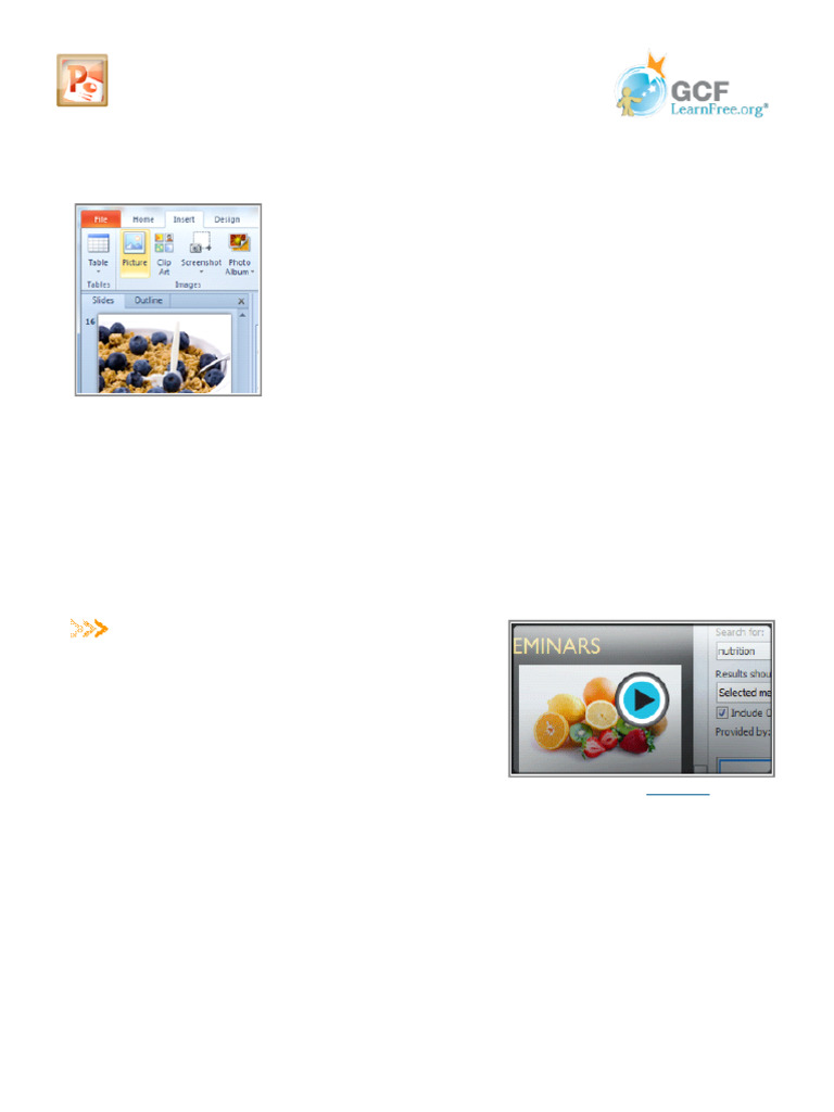 Inserting Images | PDF | Cursor (User Interface) | Screenshot