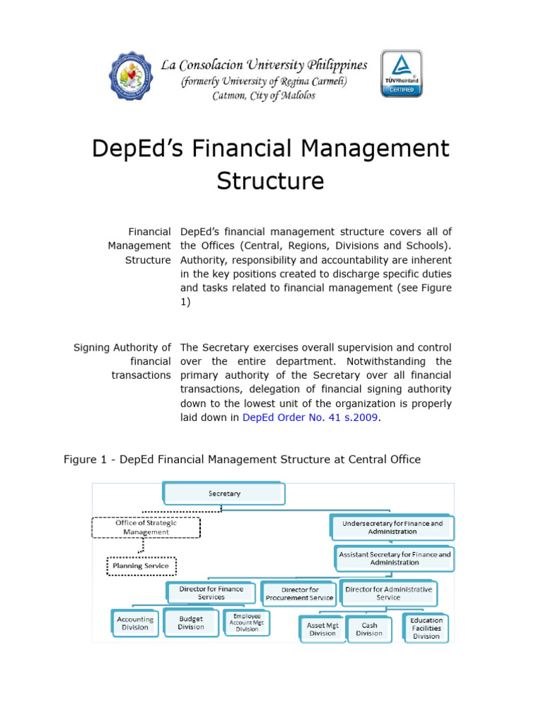 DepEd’s Financial Management Structure | PDF