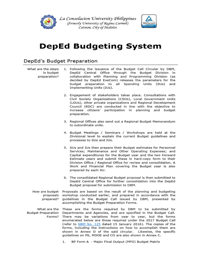 DepEd Budgeting System | PDF | Budget | Fund Accounting