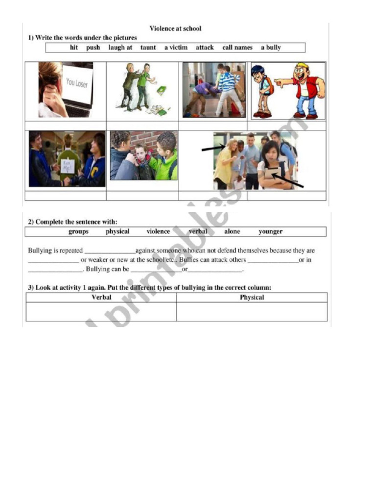 Activities Violence at School All Grades | PDF