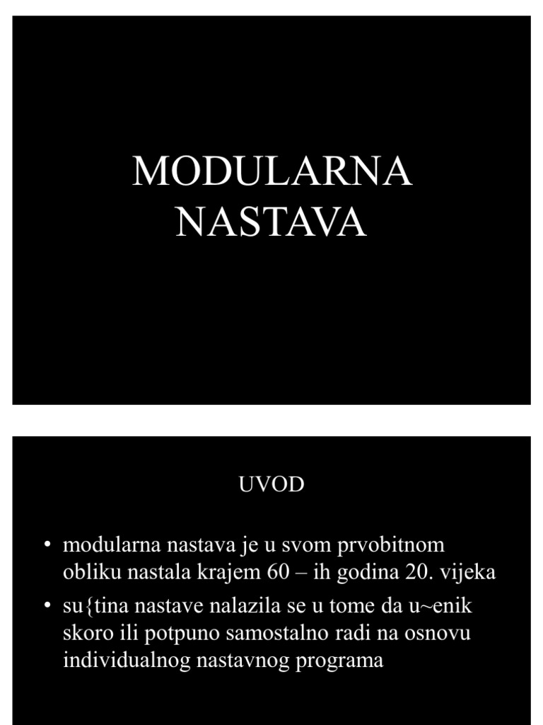 Modularna Nastava-Prezentacija | PDF