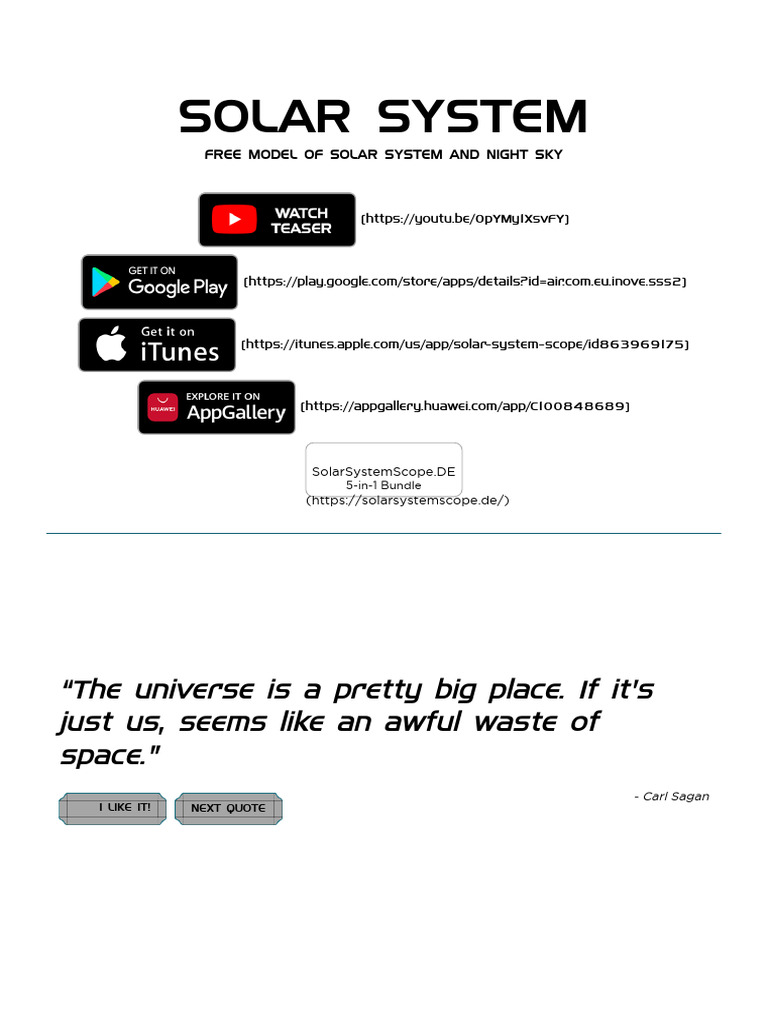 Solar System Scope - Online Model of Solar System and Night Sky | PDF ...