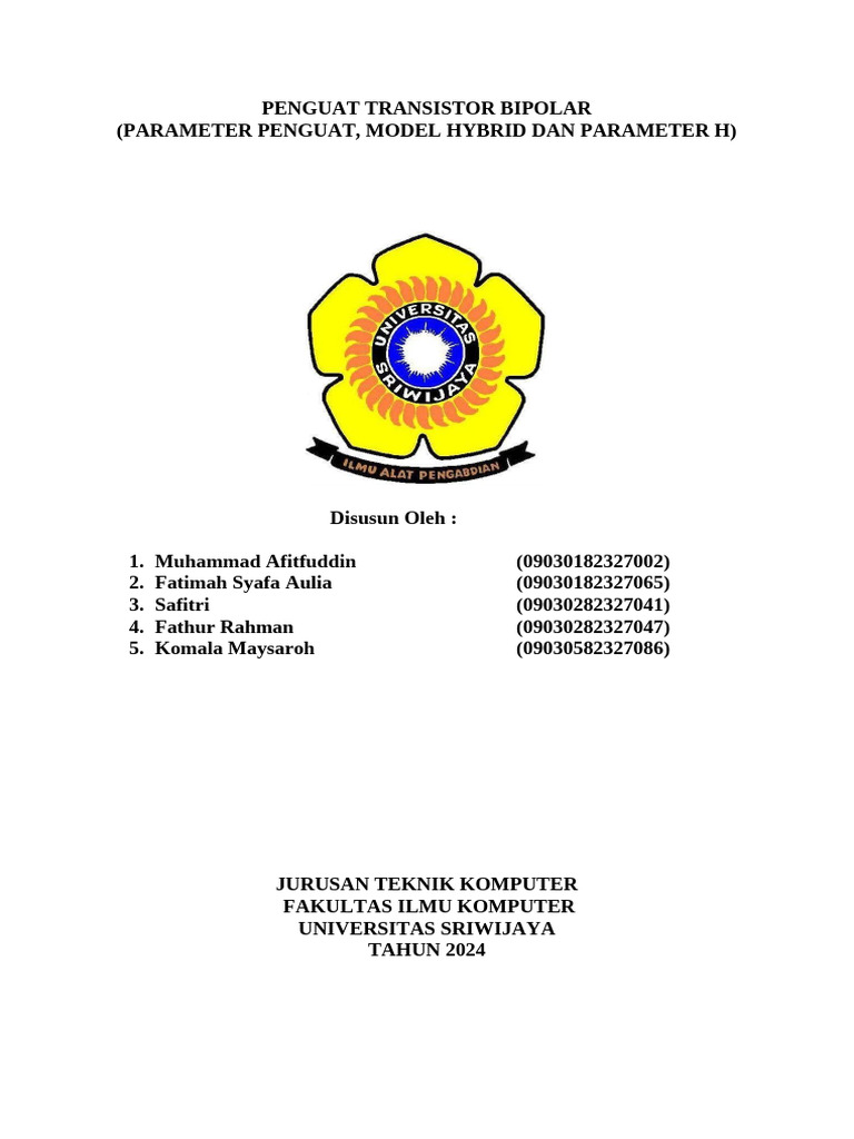 Modul PENGUAT TRANSISTOR BIPOLAR | PDF | Sains & Matematika | Teknologi ...