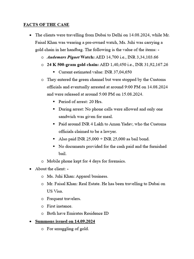 Brief Note Customs Matter | PDF | Jewellery | Customs