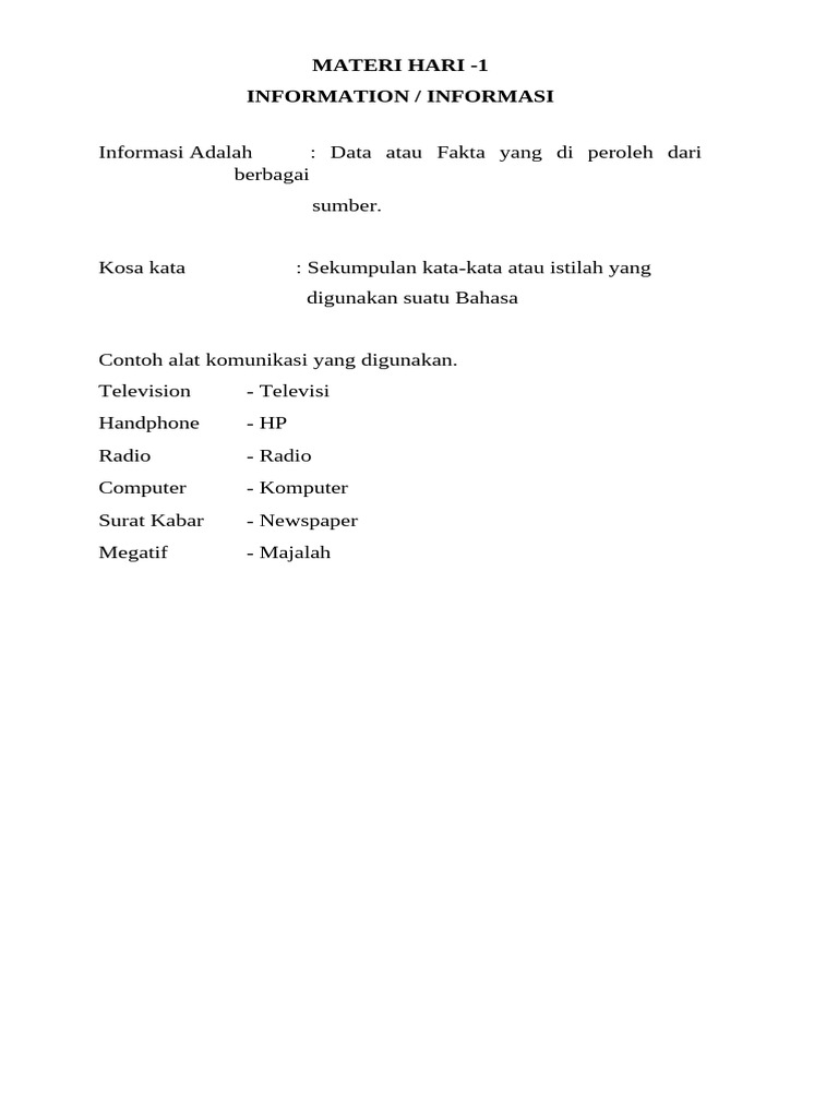 Materi H-1 Ipah | PDF | Languages | Foreign Language Studies