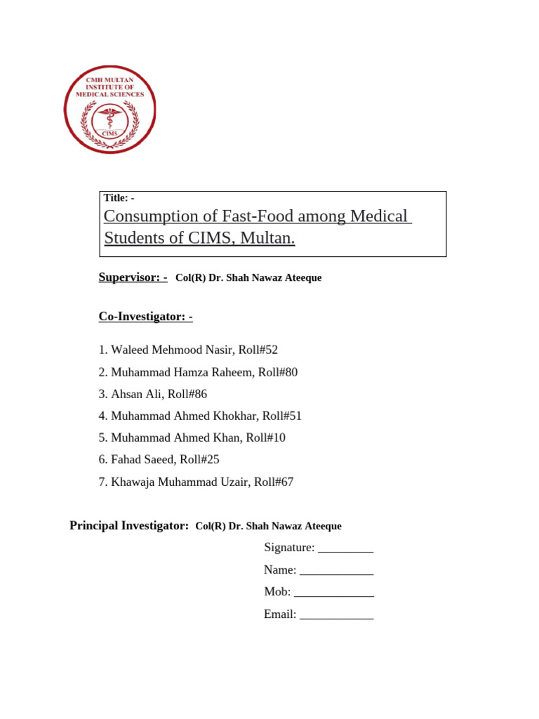 FAST FOOD | PDF | Fast Food | Healthy Diet