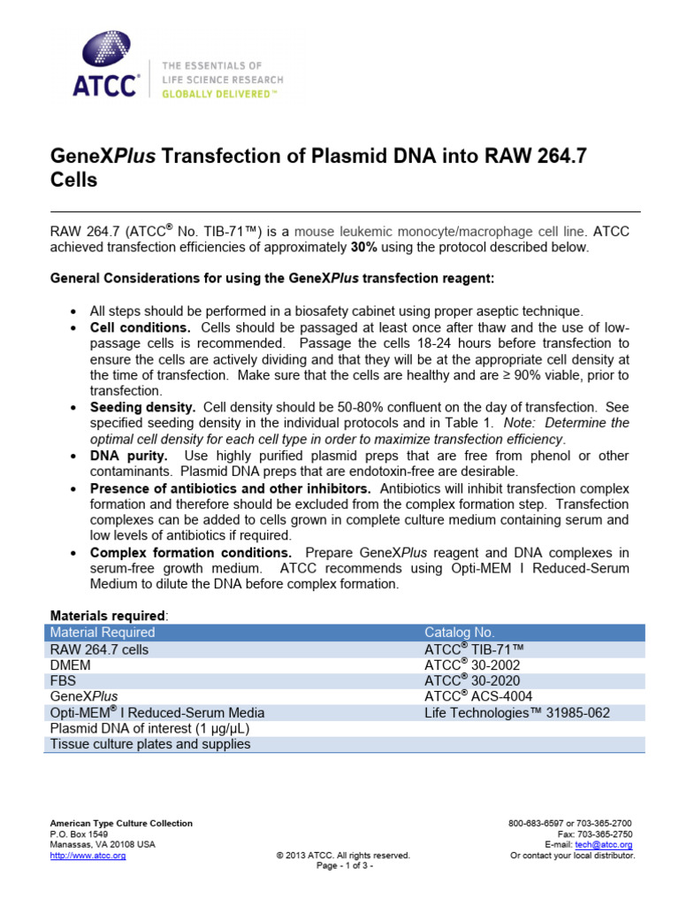 RAW | PDF | Transfection | Health Sciences