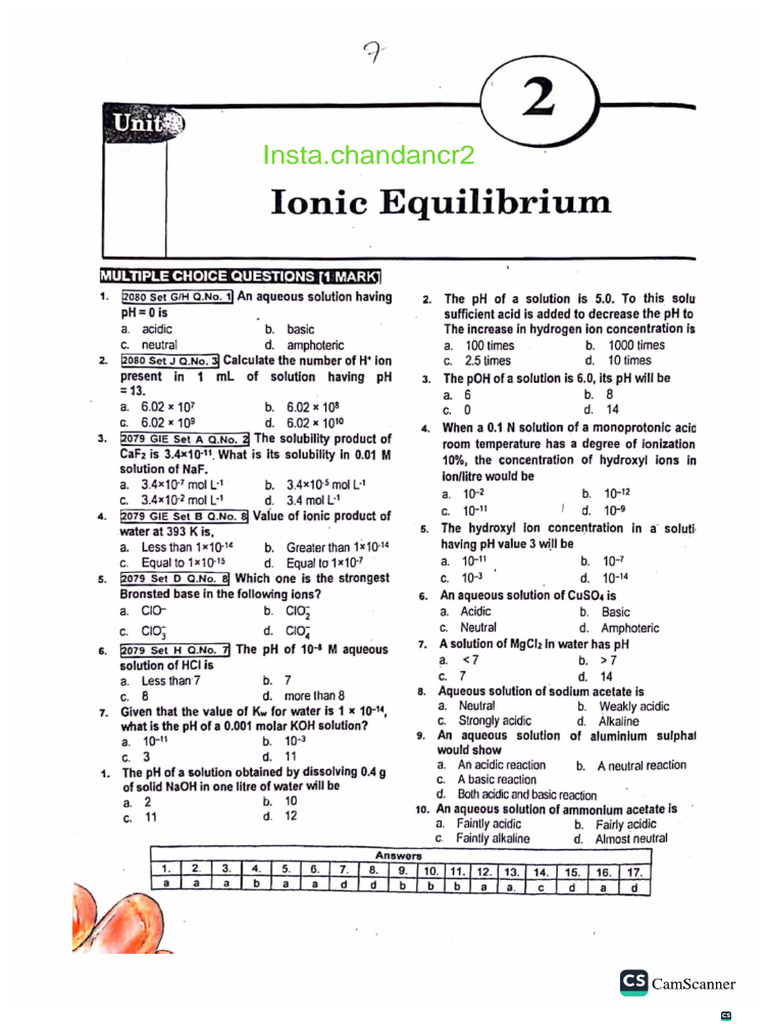 Ionic Equilibrium | PDF