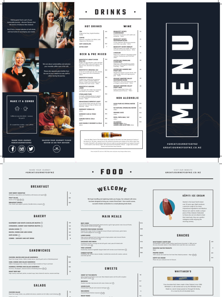 Scenic Trains Menu | PDF | Drink | Beer