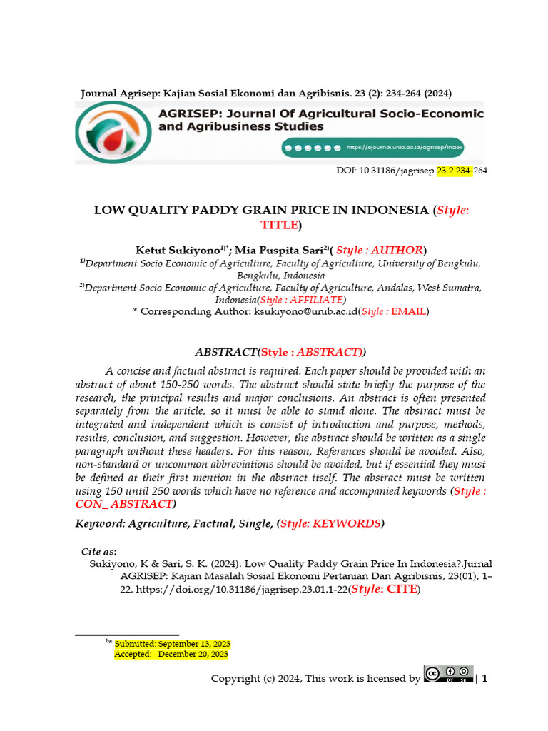 Agrisep Template - Final 2024 | PDF | Data | Science