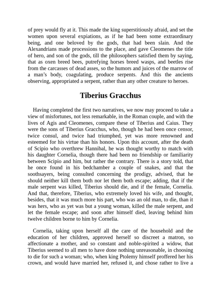 Parallel Lives - TIBERIUS AND GAIUS | PDF | Scipio Africanus | Augustus