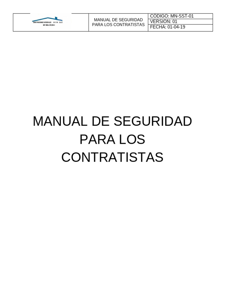 Manual de Seguridad para Los Contratistas | PDF | Outsourcing | Valores
