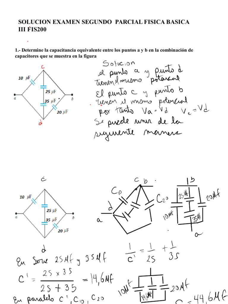 Solucion Segundo Parcial Fisica Basica III Fis200 - Overlay | PDF | Ciencia y matemáticas