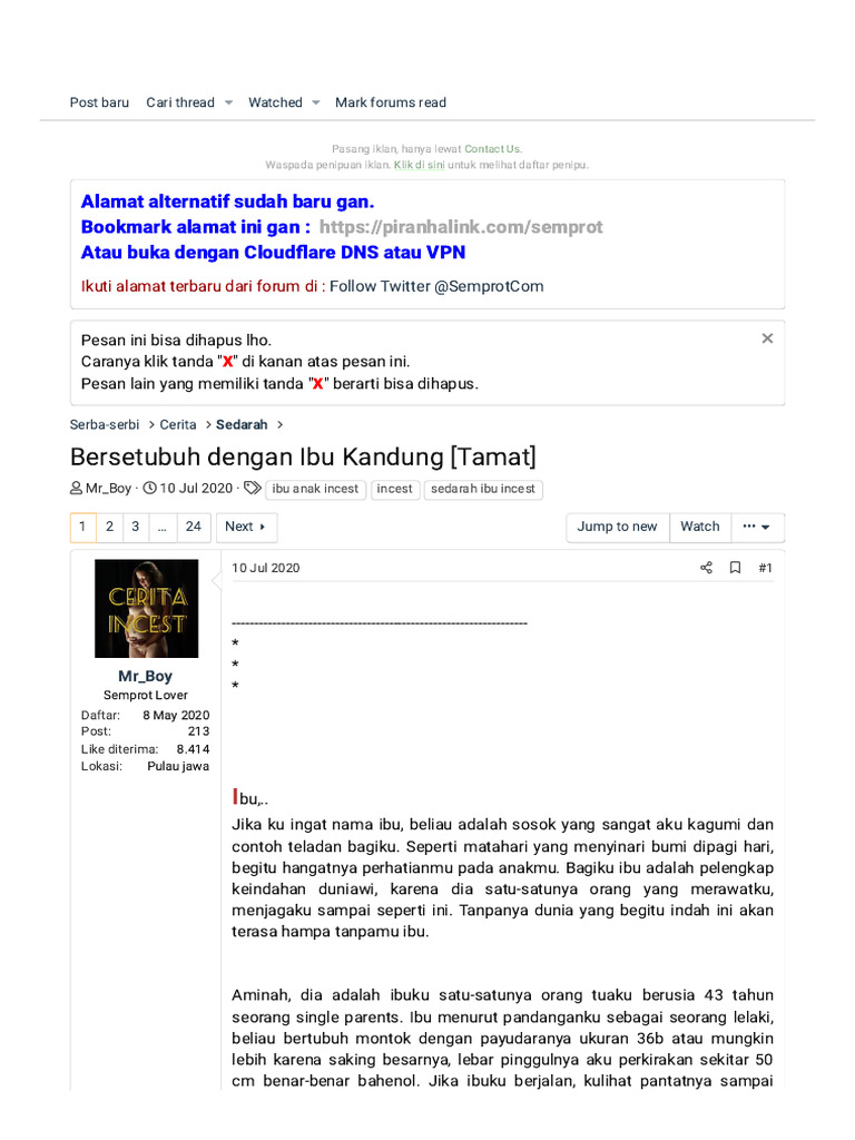 Bersetubuh Dengan Ibu Kandung (Tamat) - Forum | PDF