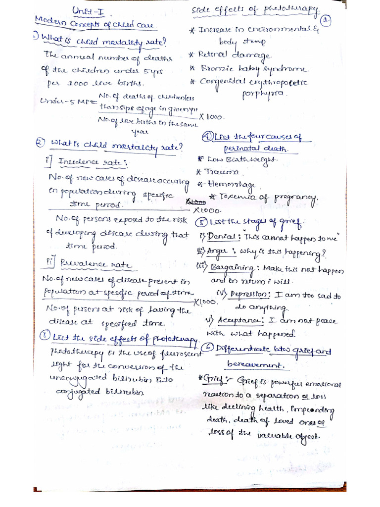 Paediatric 2 Marks Answer | PDF