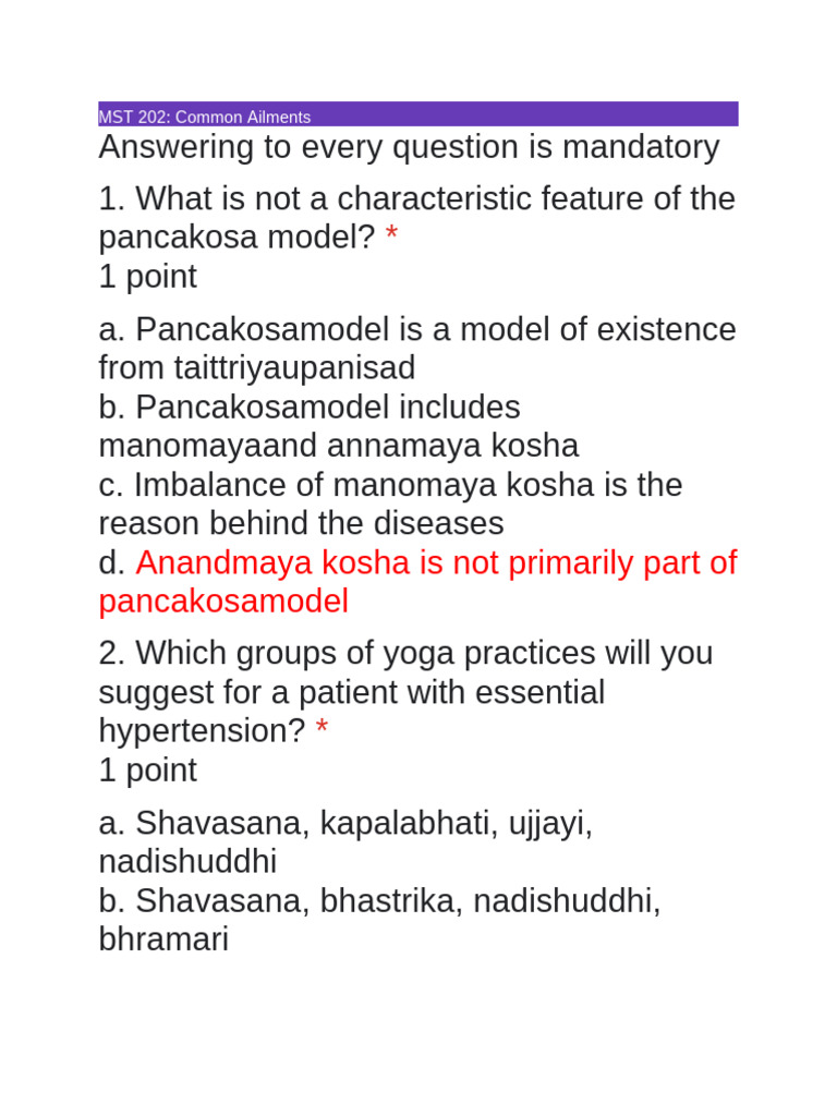 MCQ MST 202 Unit Test 1 - 2021 | PDF | Arthritis | Medicine