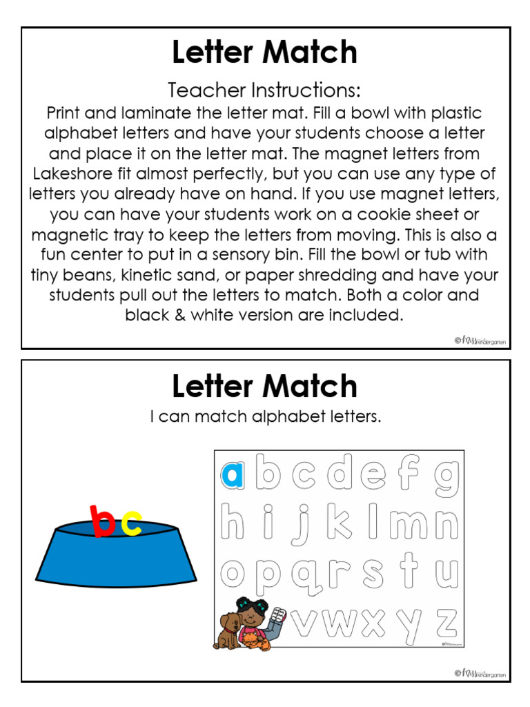 Alphabet Letter Match Freebie | PDF