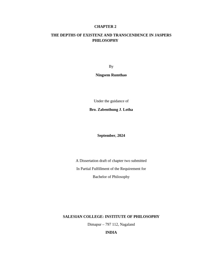 Thesis Chapter 2 Second Draft | PDF | Transcendence (Philosophy ...