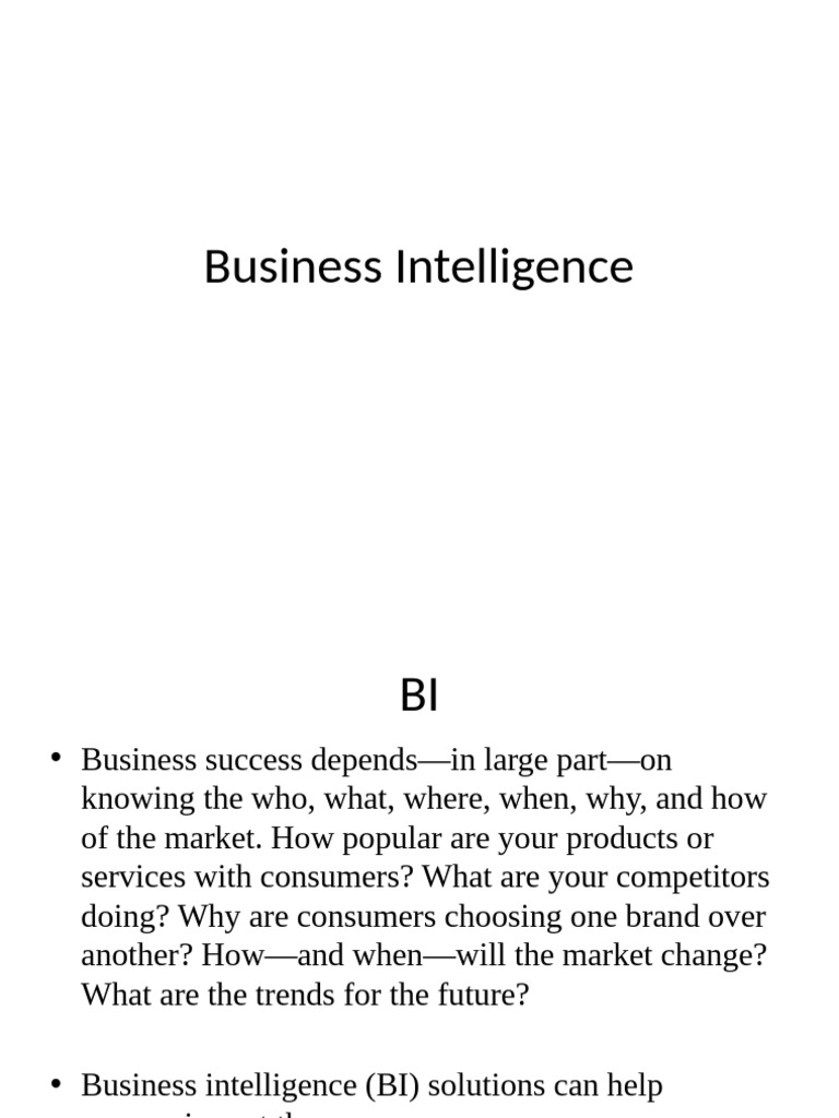 Business Intelligence | PDF | Business Intelligence | Data