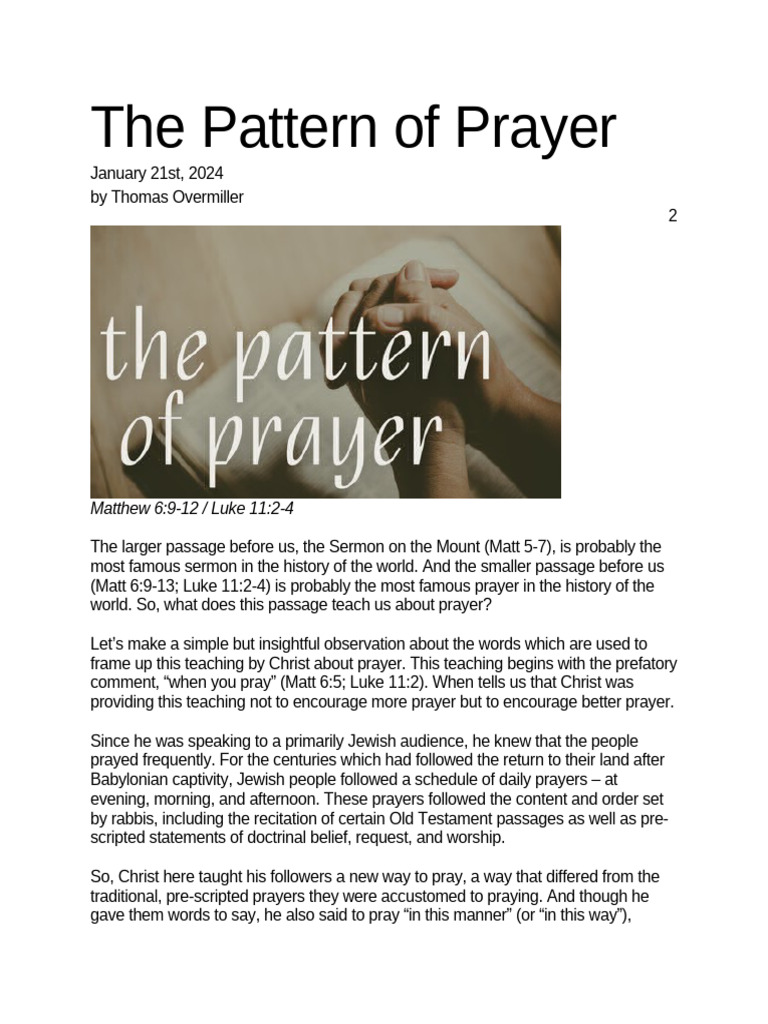 3 The Pattern of Prayer | PDF | Prayer | Lord's Prayer