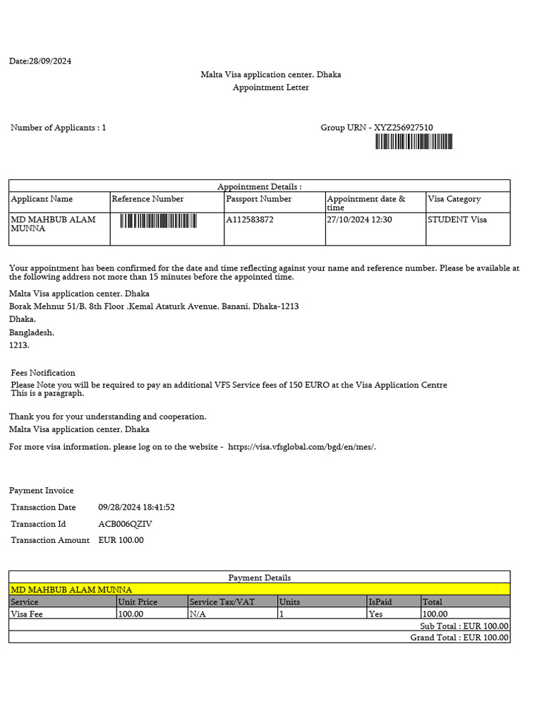 MD Mahbub Alam Munna Appointment | PDF