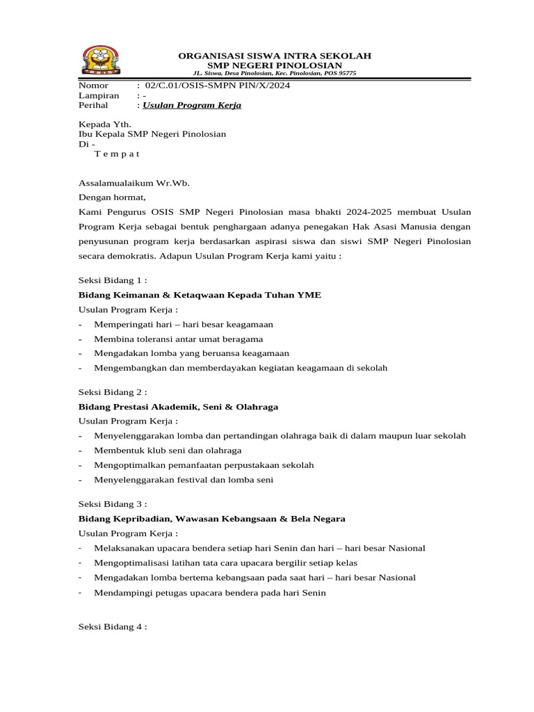 Surat OSIS REVISI | PDF