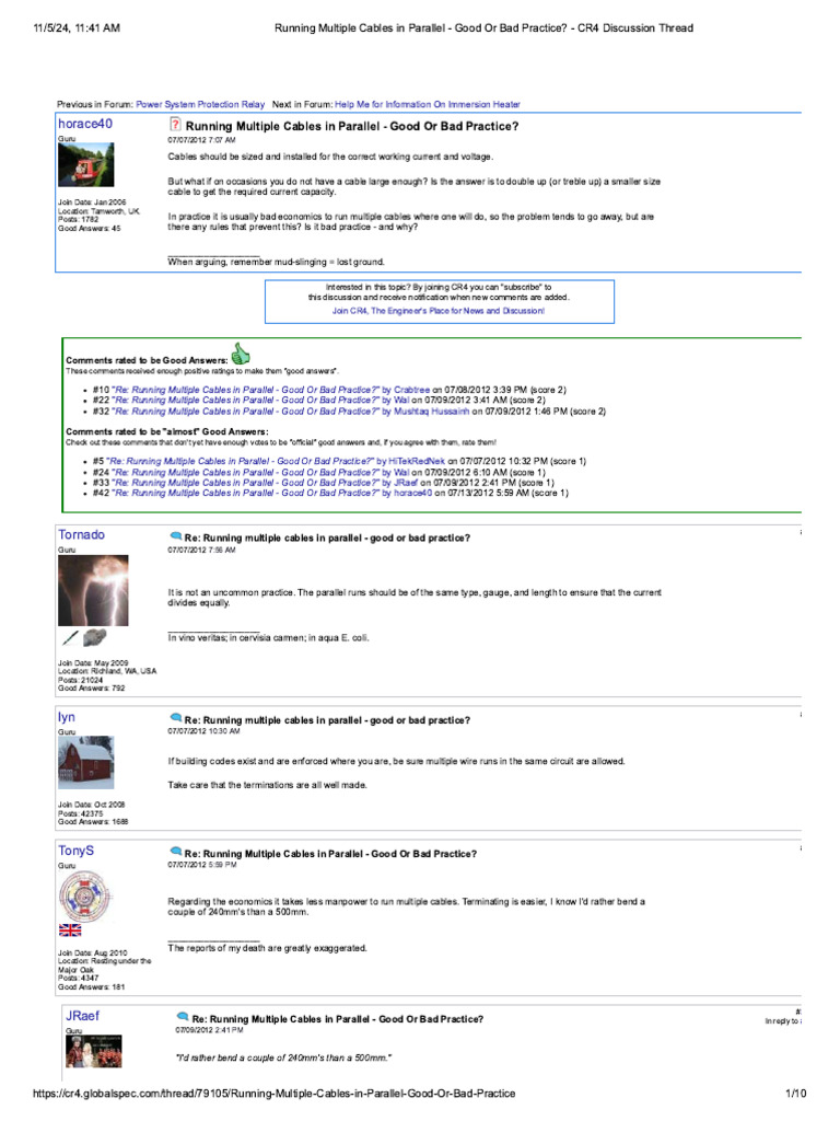 Running Multiple Cables in Parallel - G.. | PDF