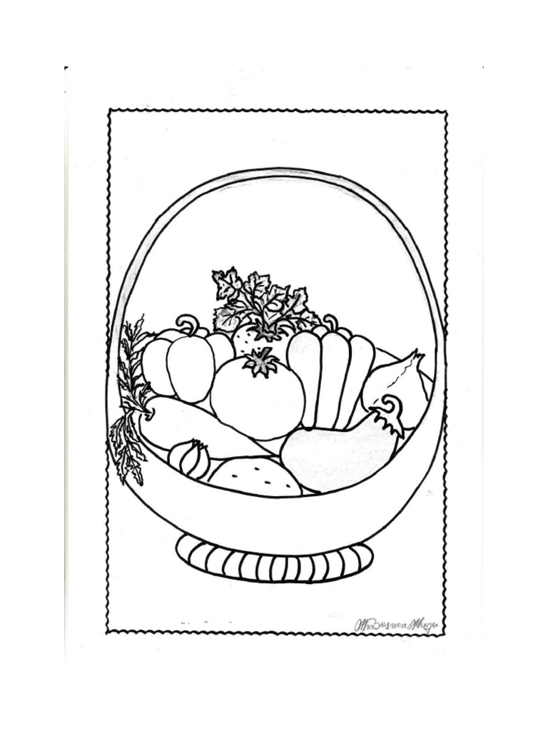 Cosul Cu Legume de Colorat | PDF