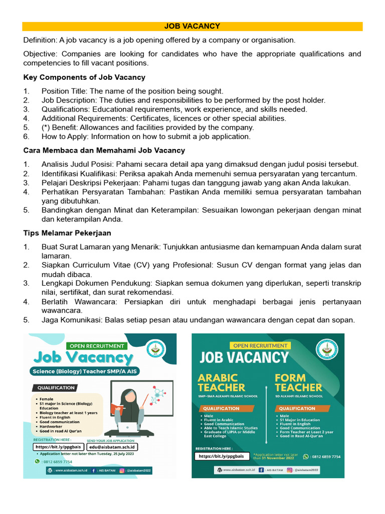 Job Vacancy | PDF