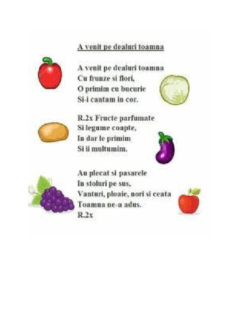 A Venit Pe Dealuri Toamna Cantec | PDF