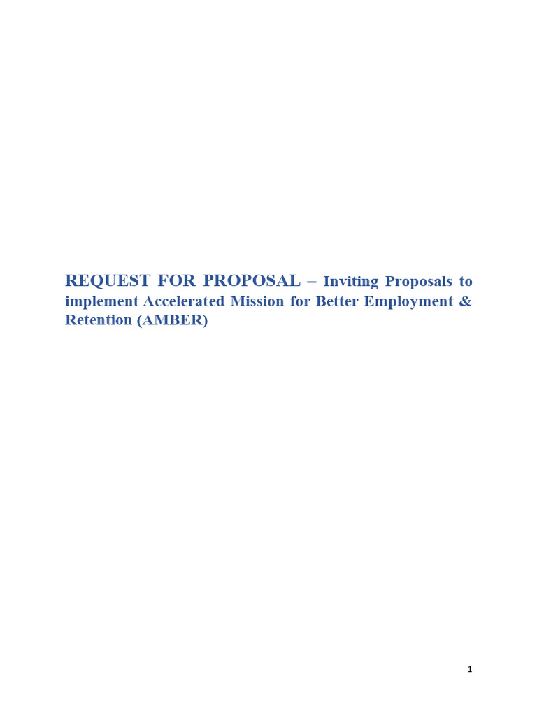 Request For Proposal AMBER 281024 | PDF | Request For Proposal ...