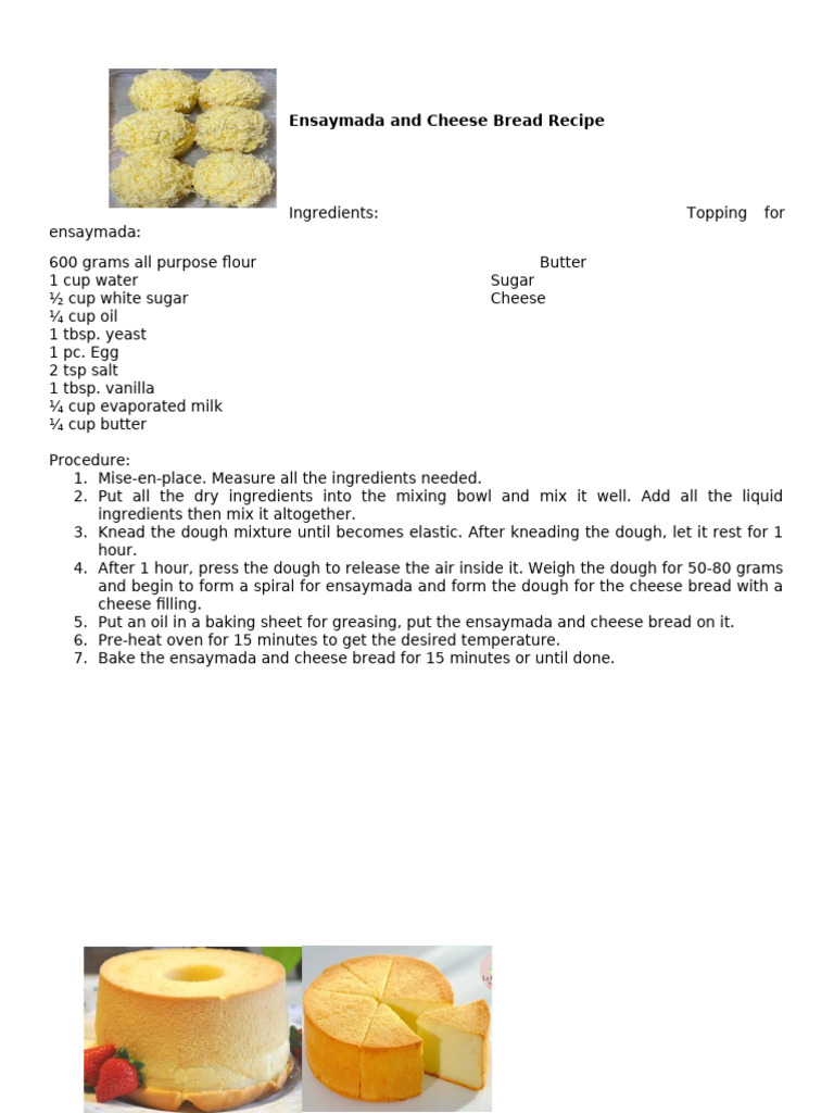Bread and Pastry Recipe (BPP) | PDF | Cakes | Breads