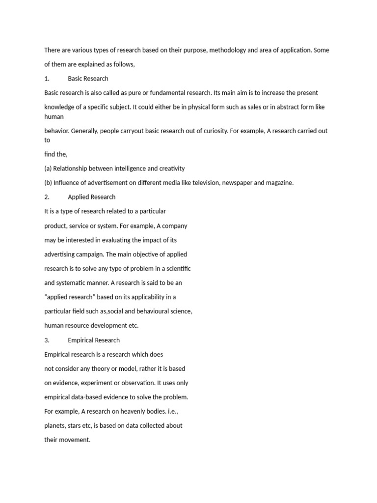 Research Types Explained | PDF | Science | Empirical Research