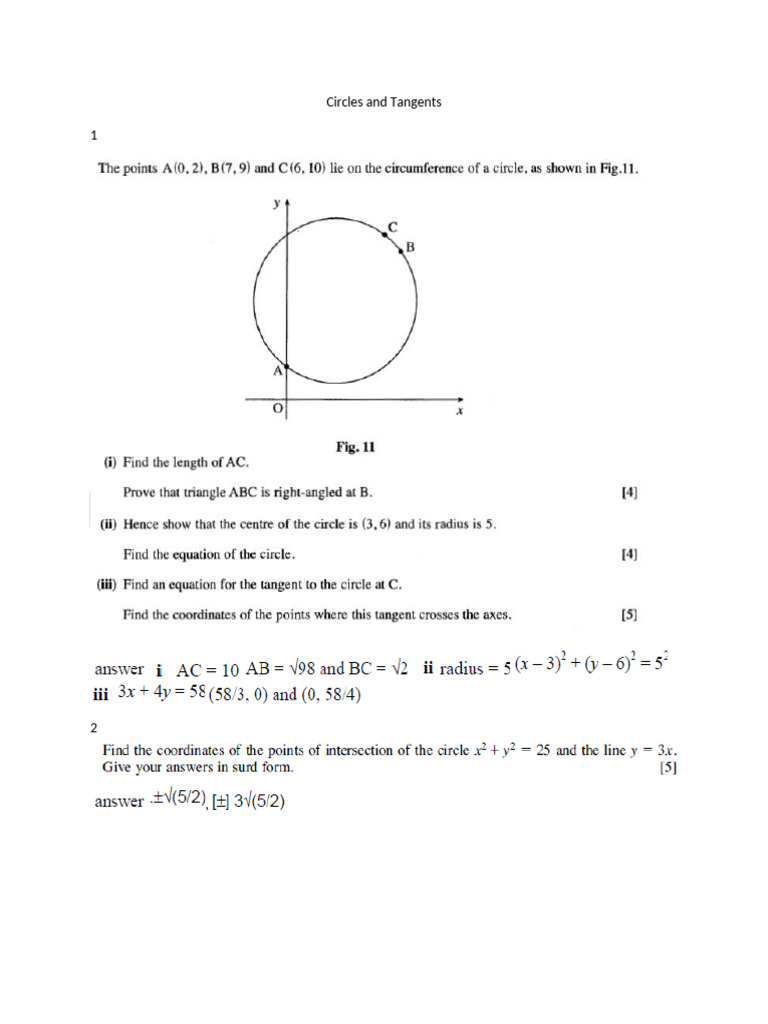 Circles and Tangents | PDF