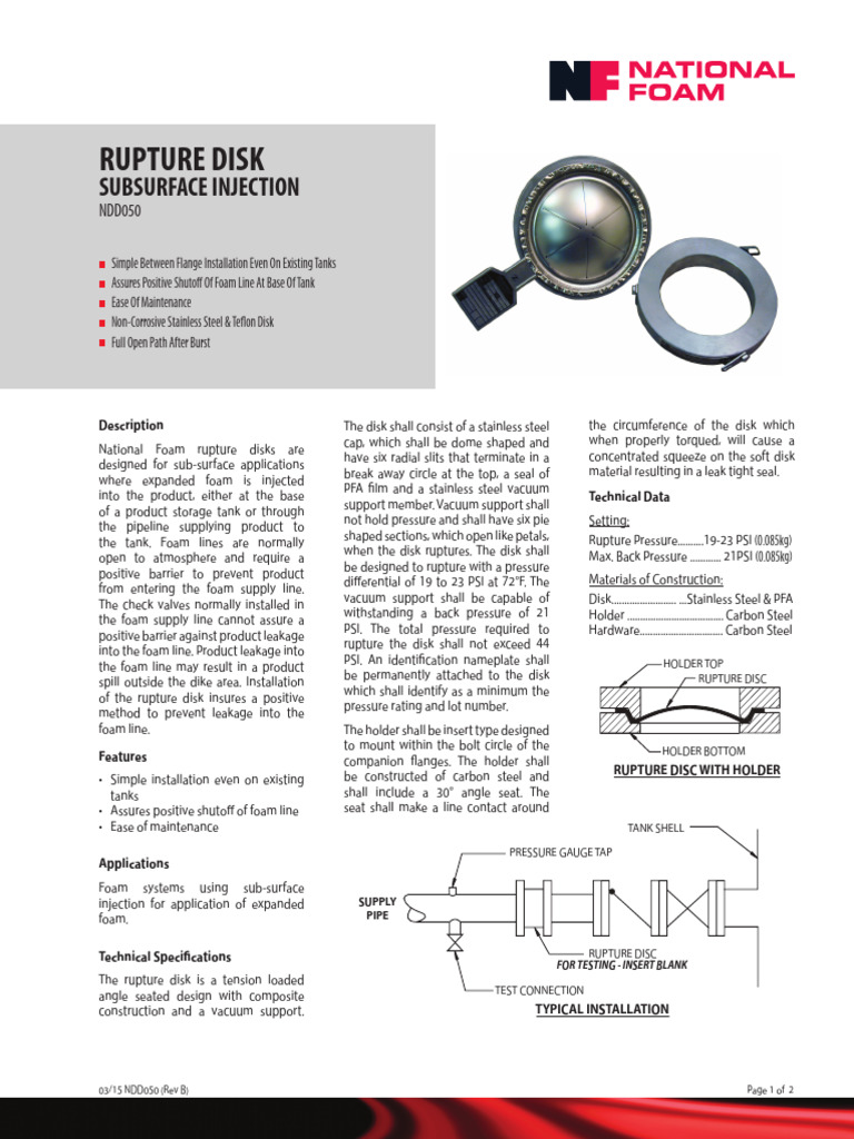 NDD050 Rupture Disk Subsurface Injection 321 | PDF | Building ...