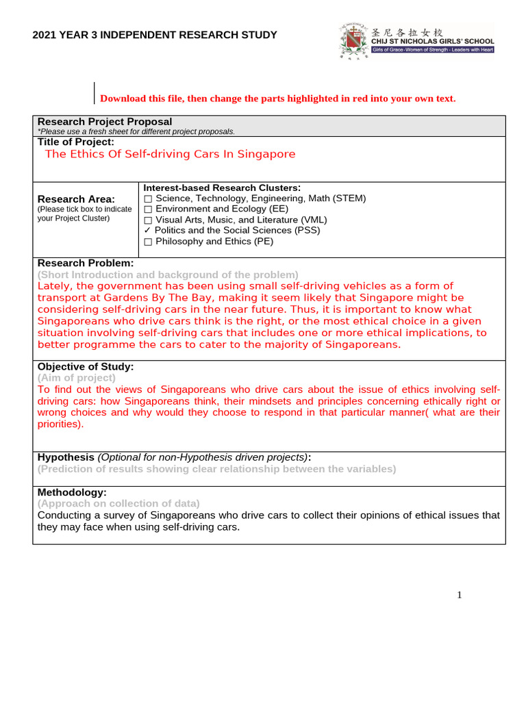 1 - Research Proposal Template | PDF