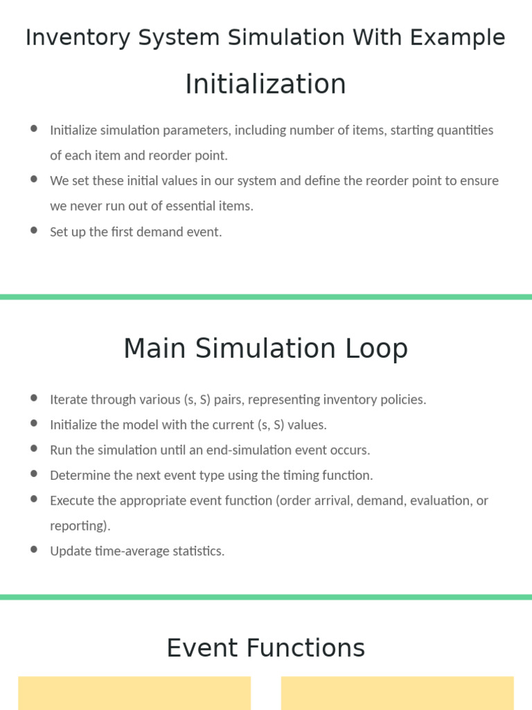 Inventory System Simulation With Example | PDF | Finance & Money ...