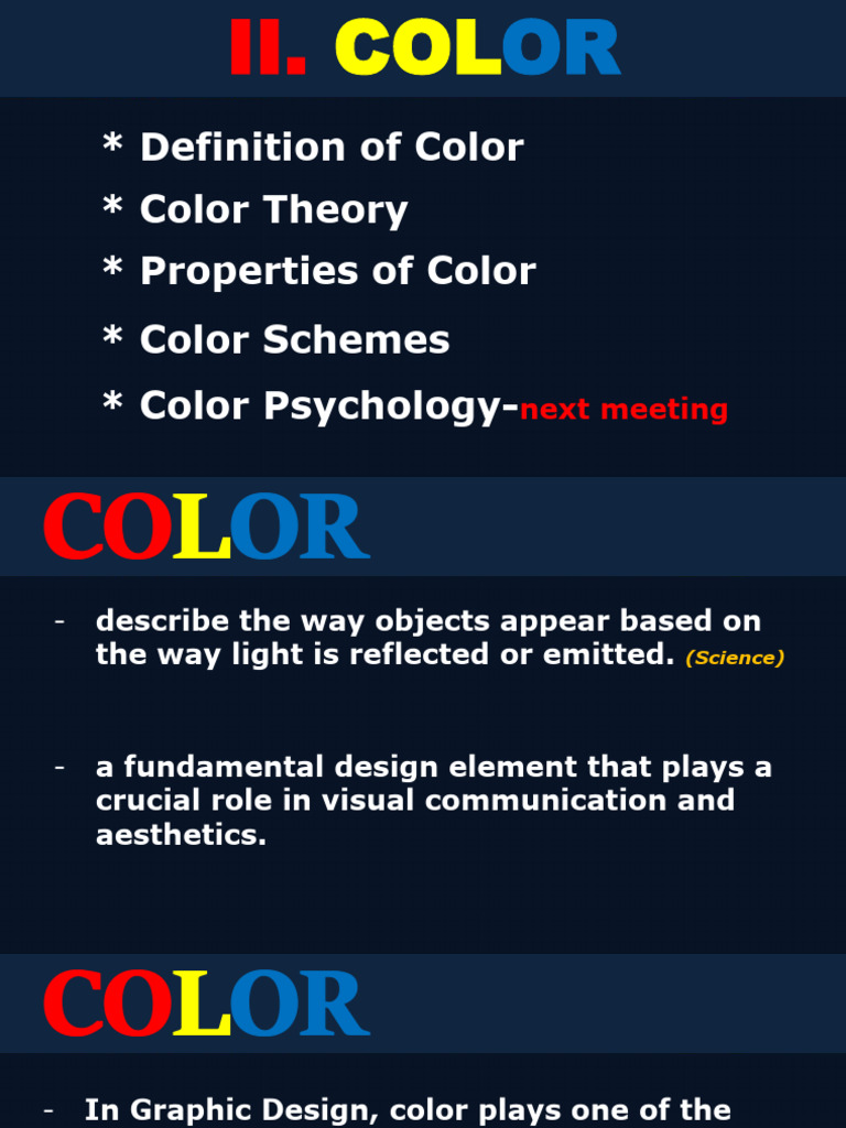 COLOR Elements of Design | PDF | Color | Hue