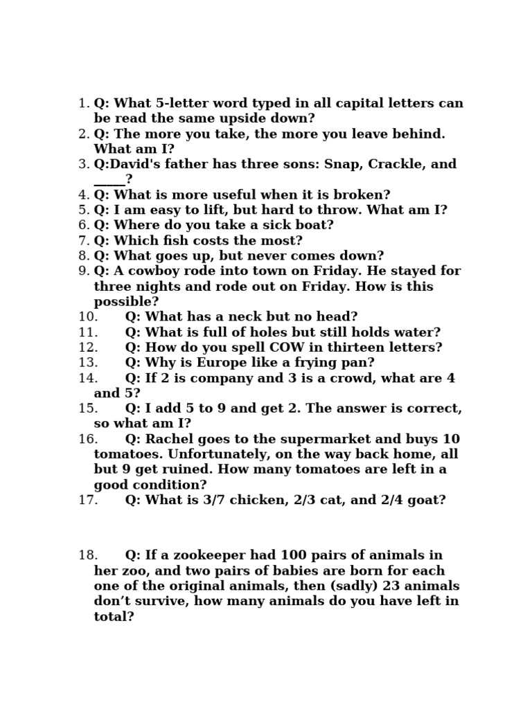 Riddles for Puzzle Enthusiasts | PDF | Planets In Astrology