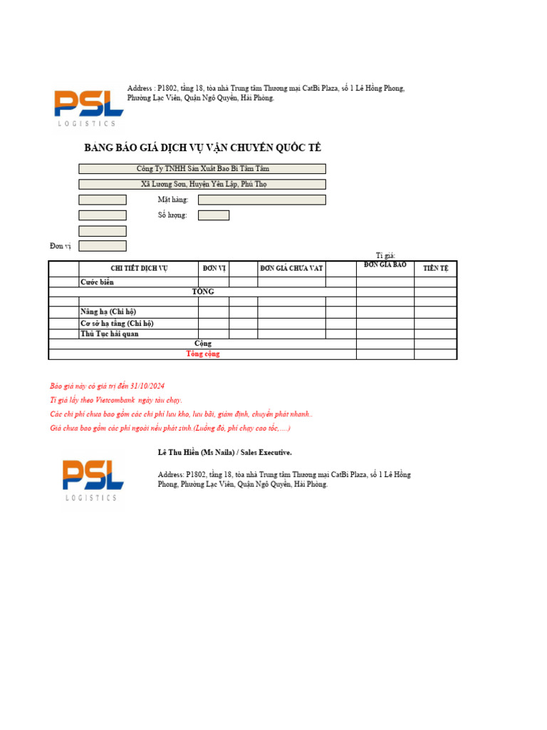 Báo Giá Busan | PDF
